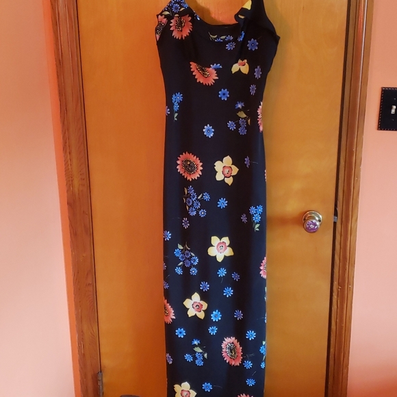 jonathan martin | Dresses | Jonathan Martin Floral Maxi Dress Black ...